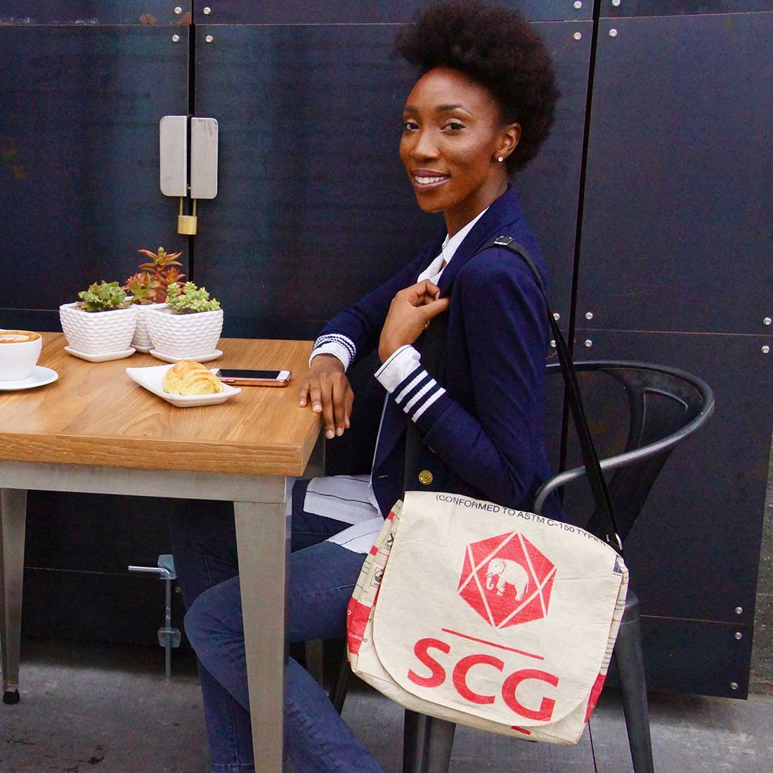 Recycled Cement Bag Messenger Bag - Malia Designs